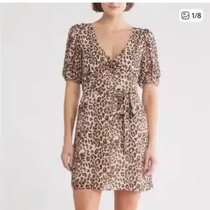 Wayf | Dresses | Wayf Leopard Print Animal V Neck Mini Dress Xl | Poshmark
